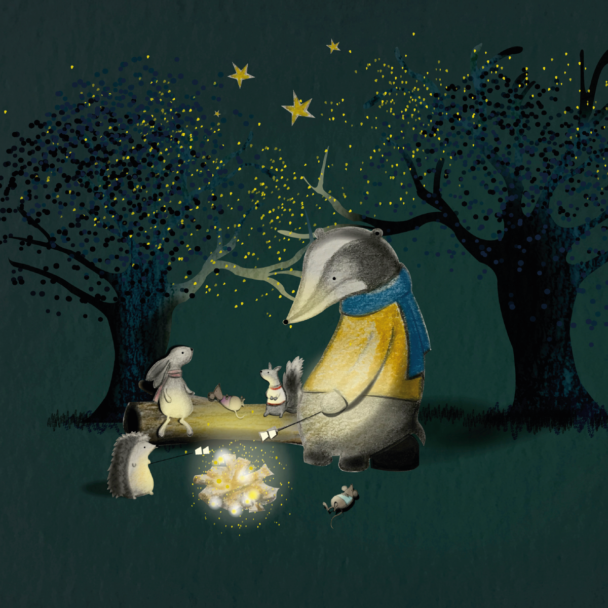 Badger Under The Stars Print – Toots Design