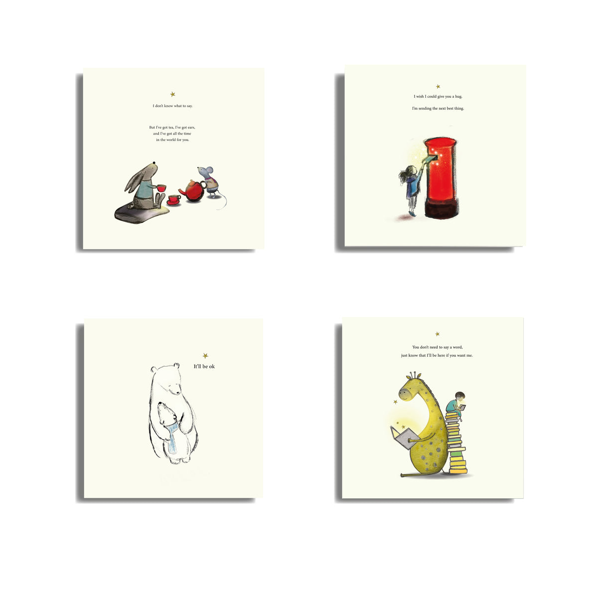 Comfort Cards - Featuring four gentle illustrations with beautifully c ...